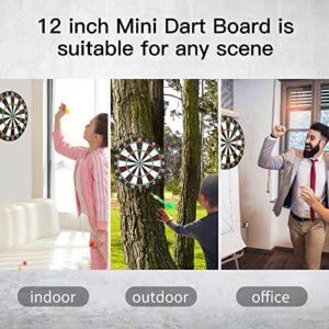 Mini Dart Board Set, 12 inches Double-Sided Dartboard, Professional ...