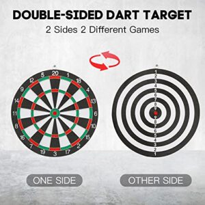Mini Dart Board Set, 12 inches Double-Sided Dartboard, Professional ...