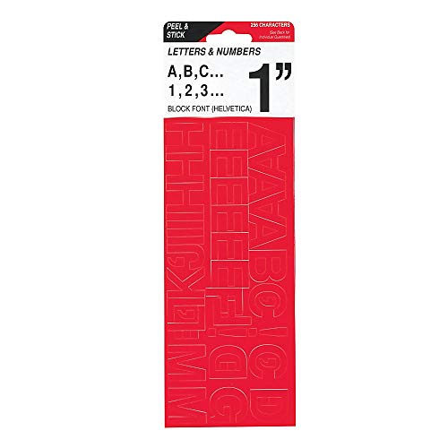 Cosco(R) Vinyl Peel Stick Letters And Numbers, 1in., Helvetica, Red — 🛍 ...
