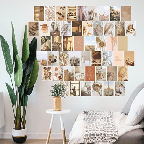 Inartato Cozy Wall Collage Kit Aesthetic Picture, Brown Photo Collage ...