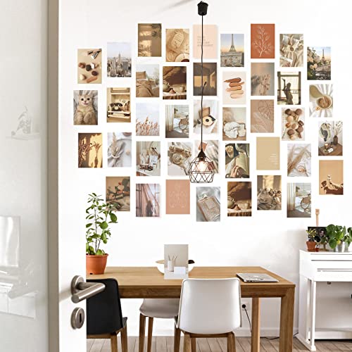 Inartato Cozy Wall Collage Kit Aesthetic Picture, Brown Photo Collage ...