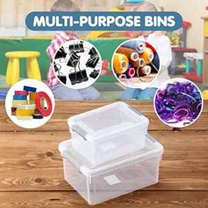 Tuanse 10 Pieces Storage Bins with Lids Bulk 3.2 Qt, 1.32 Qt Clear ...