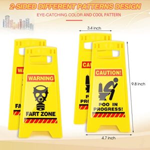 4 Pcs Poop in Progress Novelty Toilet Humour Warning Sign Toilet ...