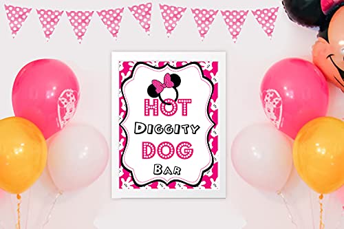 Minnie Mouse Birthday Decoration Signs | 4 Different Party Signs | 8 x ...
