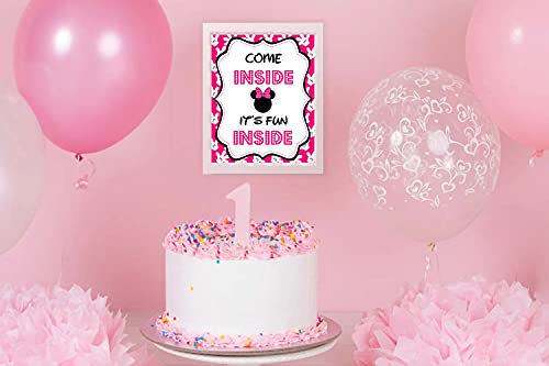Minnie Mouse Birthday Decoration Signs | 4 Different Party Signs | 8 x ...