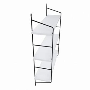 3 Tier White Wall Shelf, Bathroom Shelves Wall Mounted Industrial ...