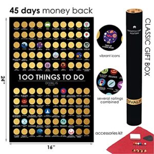100 Things to Do Bucket List Scratch off Poster - Best Things to Do ...