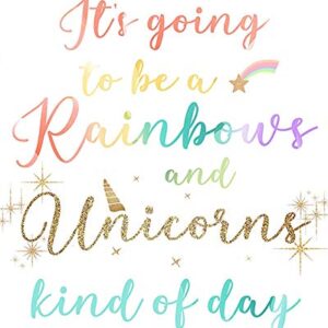 Rainbow Unicorn Theme Art Prints (8”X10” Canvas Picture)One Group of 4 ...