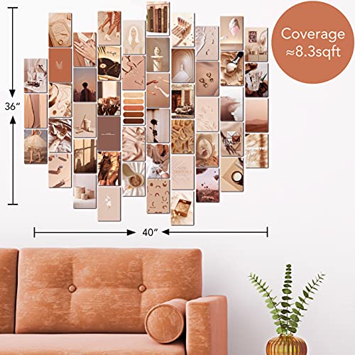 KOLL DECOR Beige Wall Collage kit Boho - 50 Set 4''x6'' Prints ...