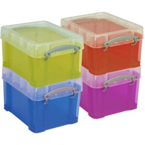 1InTheOffice Plastic Storage Bin, Stackable Mini Storage Containers ...