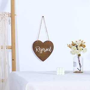 BAYSBAI Hanging Reserved Signs Pack of 4, Heart-Shaped Wooden Reserved ...