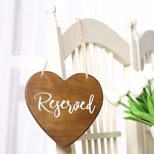 BAYSBAI Hanging Reserved Signs Pack of 4, Heart-Shaped Wooden Reserved ...