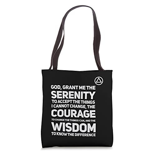 SERENITY PRAYER WITH AA LOGO ALCOHOLICS ANONYMOUS Tote Bag — 🛍️ The ...