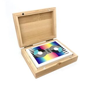 Bamboo Cards Storage Box, Wooden playing cards case with magnetic Lid ...