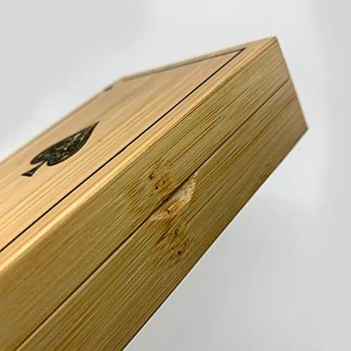 Bamboo Cards Storage Box, Wooden playing cards case with magnetic Lid ...