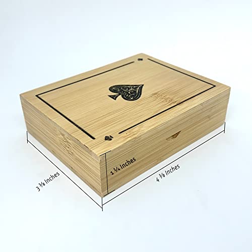 Bamboo Cards Storage Box, Wooden playing cards case with magnetic Lid ...