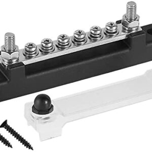 6 Terminal Bus Bar Kit - 150 A BusBar Block, Ground Distribution, 6 ...