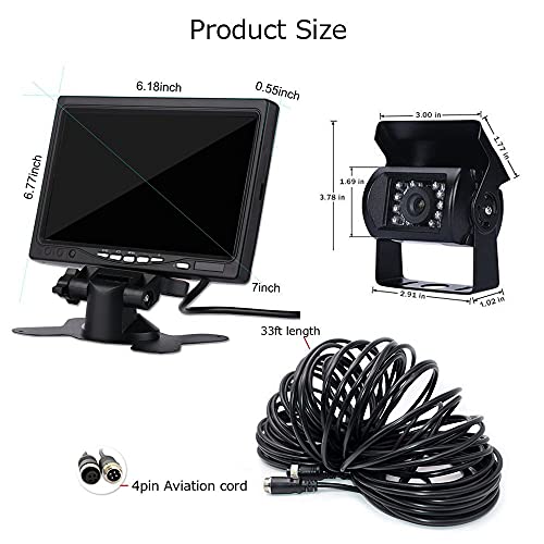 Camecho Vehicle Backup Camera 4 Split Monitor Front View Rear View ...