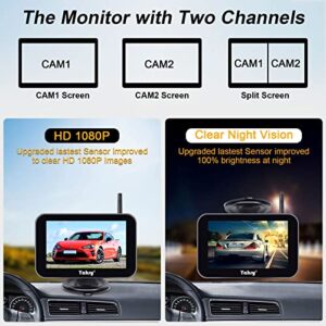 Yakry Wireless Backup Camera HD 1080P 5 Inch Monitor 2 Channels Kit ...