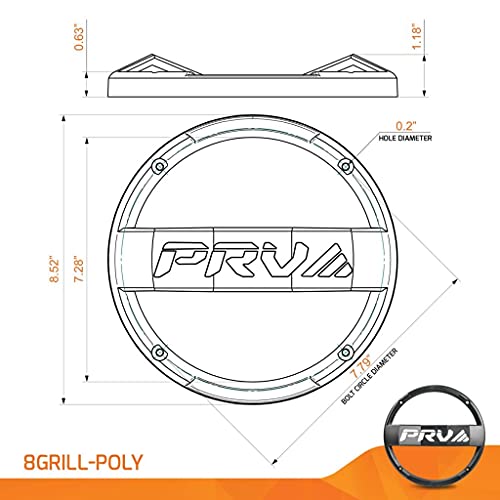 PRV AUDIO 8GRILL-Poly 8 Inch Speaker Grill, Fits Different PRV AUDIO ...