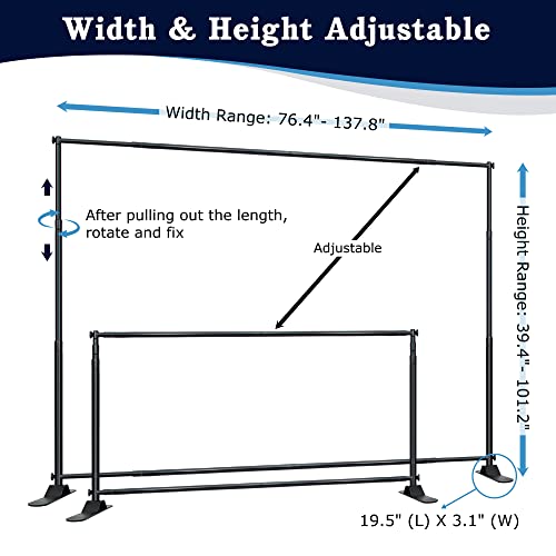 INNOVSIGN 8x10 ft Adjustable Backdrop Banner Stand, Heavy Duty ...