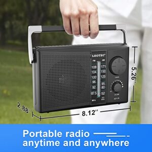 LEOTEC Portable AM FM Radio with Best Reception,Battery Operated or AC ...