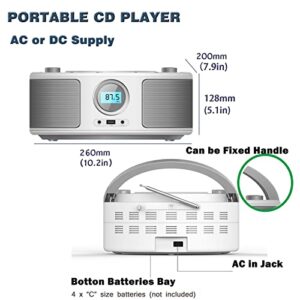 CD Radio Portable CD Player Boombox with Bluetooth,FM Radio, USB Input ...
