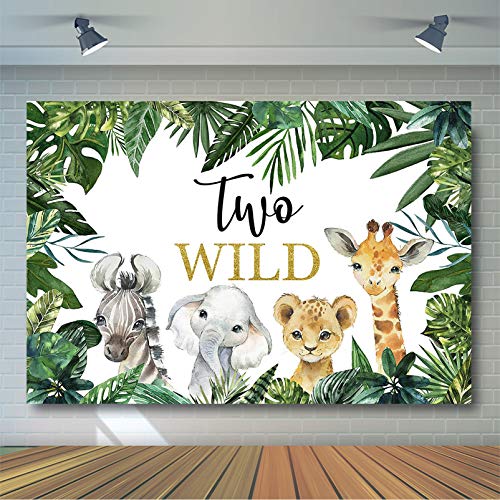 Avezano Two Wild Backdrop for Boy Birthday Party Jungle Safari Animals ...