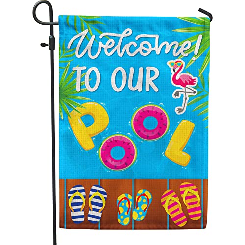 Hollyhorse Welcome to Our Pool Summer Garden Flag, Pool Flag for ...