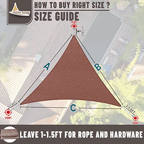LOVE STORY 8' x 12' Rectangle Brown Sun Shade Sail Canopy UV Block ...