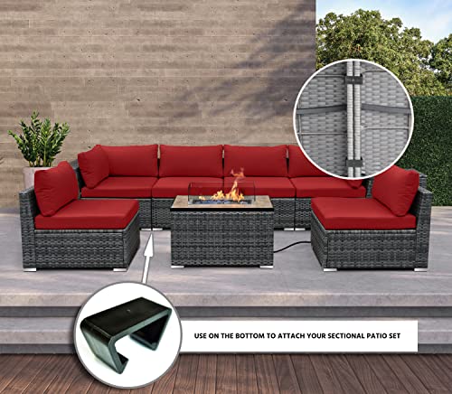MODENZI Sectional Patio Furniture Clips 10 PCS Modular Patio Sofa ...