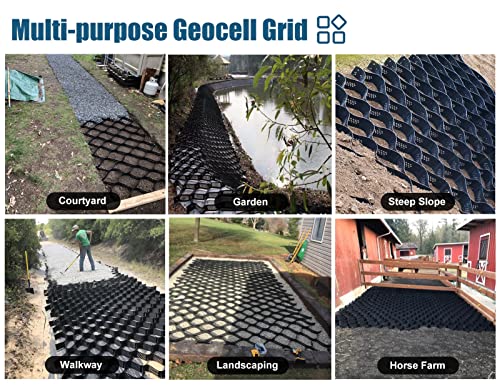 ZIMGOD Pea Gravel Grid Paving Stabilizer, Geocell Ground Grid 2" Depth ...