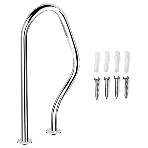 BTZHY Pool Handrails 3-Bends Easy Mount Hand Rail, 304 Stainless Steel ...