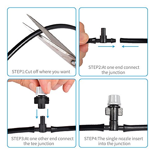 Kadaon 10m Home Garden Patio Misting Micro Flow Drip Irrigation Misting ...