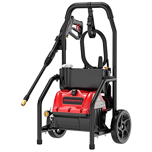 POWERWORKS Electric Pressure Washer,1800 PSI 1.1 GPM Power Washers,13 ...