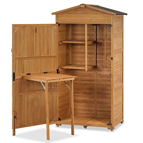 MCombo Large Outdoor Storage Cabinet with Folding Table, Oversize ...