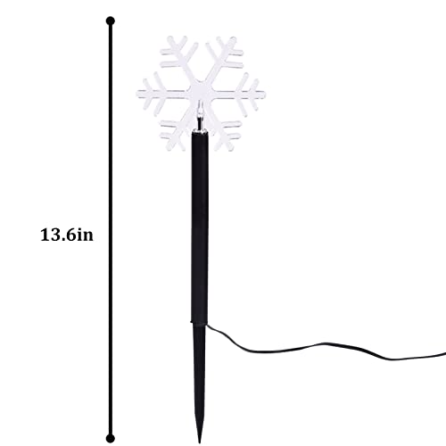 White Solar Christmas Pathway, Snowflake Lights with Stake Outdoor ...