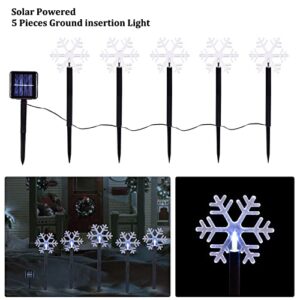 White Solar Christmas Pathway, Snowflake Lights with Stake Outdoor ...