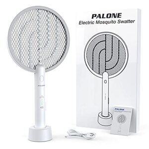 PALONE Electric Fly Swatter 3000V Bug Zapper Racket 2 in 1 Fly Swatter with 1200mAh Battery ...