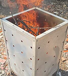 Marabuut Garden Waste Incinerator - Large 29" x 16" Square Galvanized ...