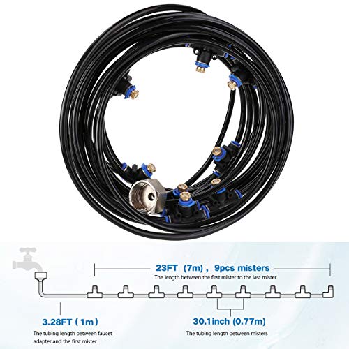 LAVAED 26.2FT Outdoor Misting Cooling System,Irrigation Sprinkle System ...