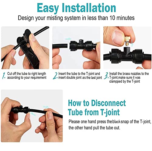 Outdoor Misting Cooling System Kit with 24V Silent Pump & Brass ...