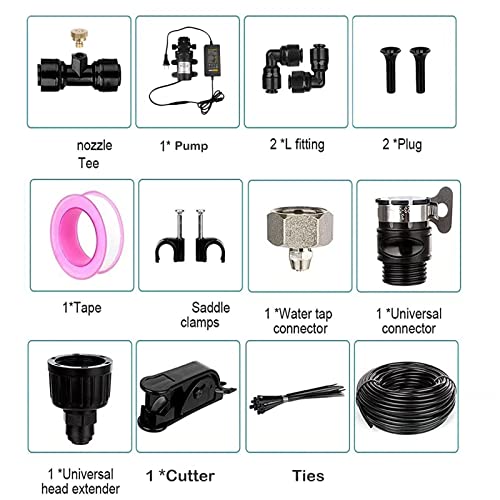 Outdoor Misting Cooling System Kit with 24V Silent Pump & Brass ...