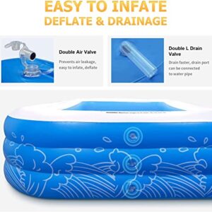 CFBF Inflatable Pool, 120" x 72" x 22" Full-Sized Family Inflatable ...