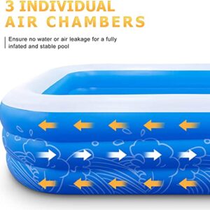 CFBF Inflatable Pool, 120" x 72" x 22" Full-Sized Family Inflatable ...