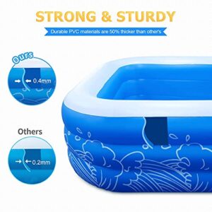 CFBF Inflatable Pool, 120" x 72" x 22" Full-Sized Family Inflatable ...