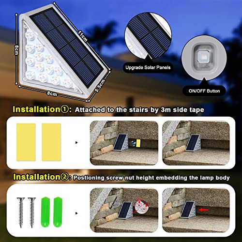 SUNLIGHT ENCOUNTER Solar Step Lights IP68 Waterproof Outdoor Stair ...