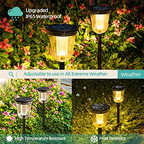 Ortope Solar Pathway Outdoor Lights 6Pack,200 Lumen Solar Garden Lights ...