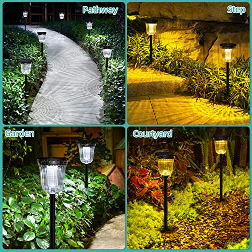 Ortope Solar Pathway Outdoor Lights 6Pack,200 Lumen Solar Garden Lights ...