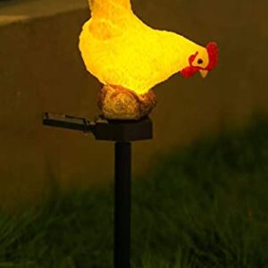 CHUANGFENG Solar Chicken Lights Chicken Statue Decorative Outdoor ...